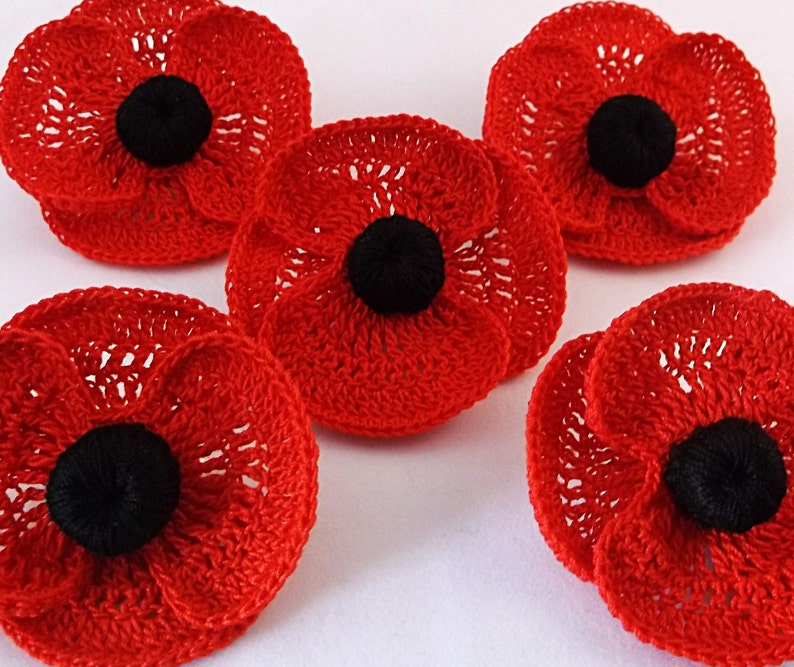 Red Poppy Brooch Handmade Remembrance Day Poppy Brooch - Etsy