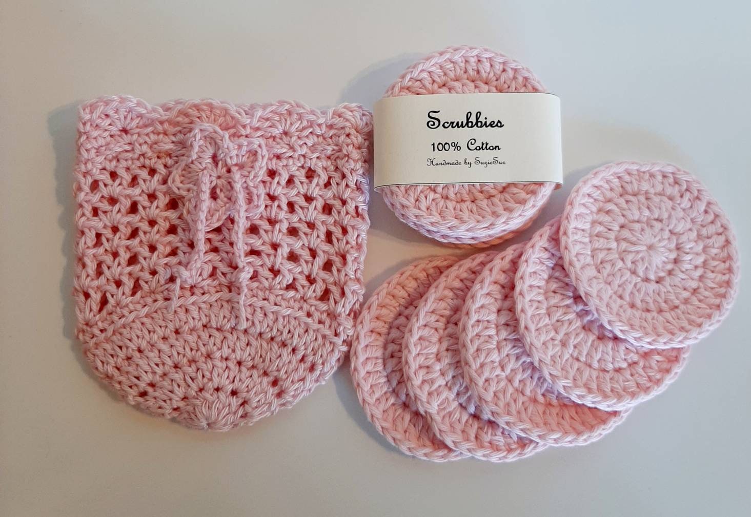 Crocheted Face Scrubbies set scrubbies and bag set 100% | Etsy