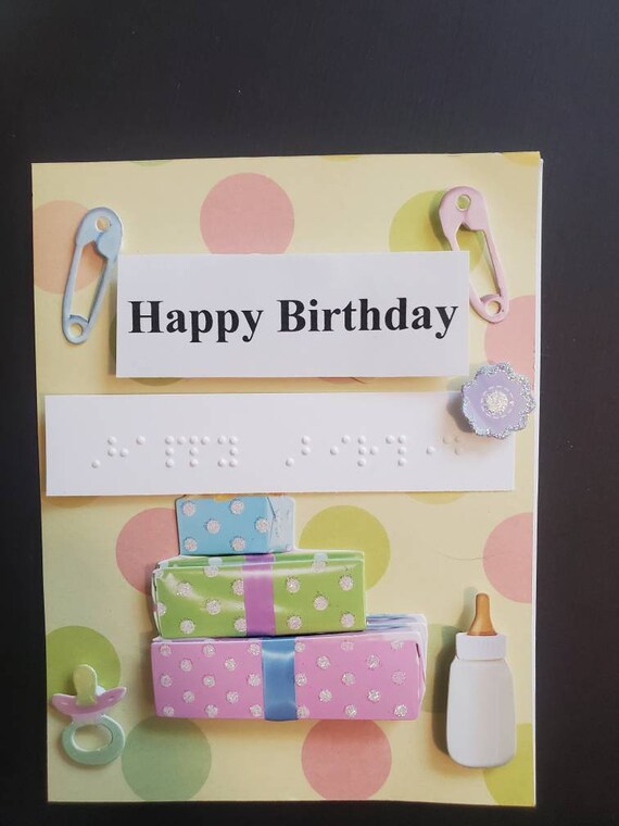 Braille Birthday Card for Toddler | Etsy
