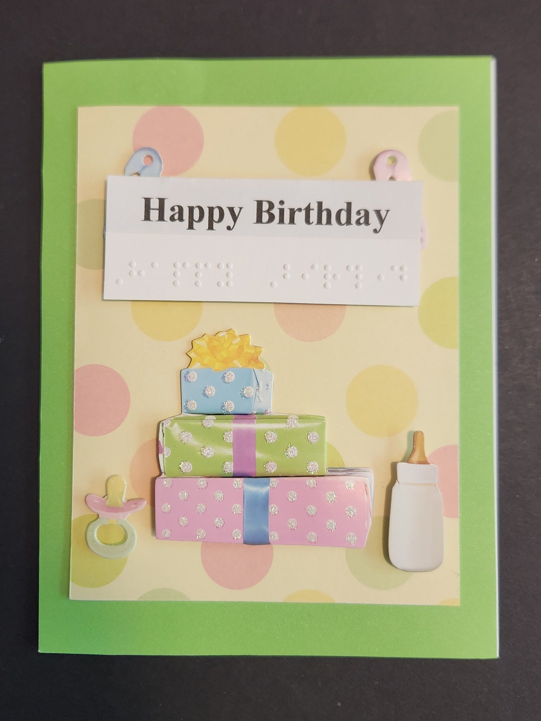 Braille Birthday Card: Baby - Etsy