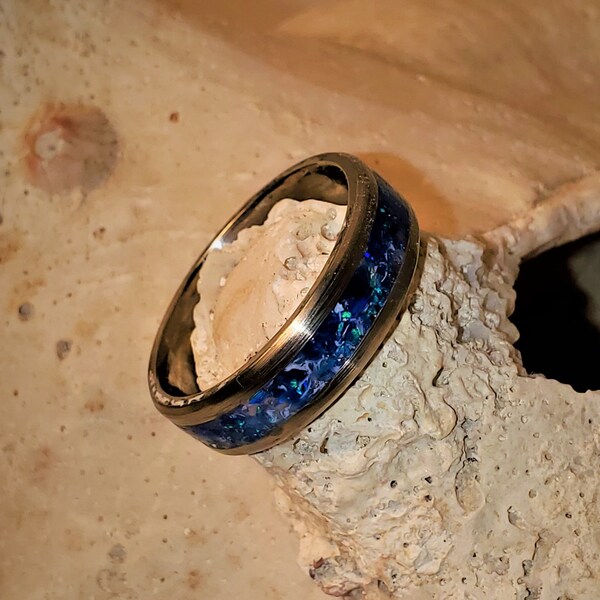 Blue Inlay Ring - Etsy