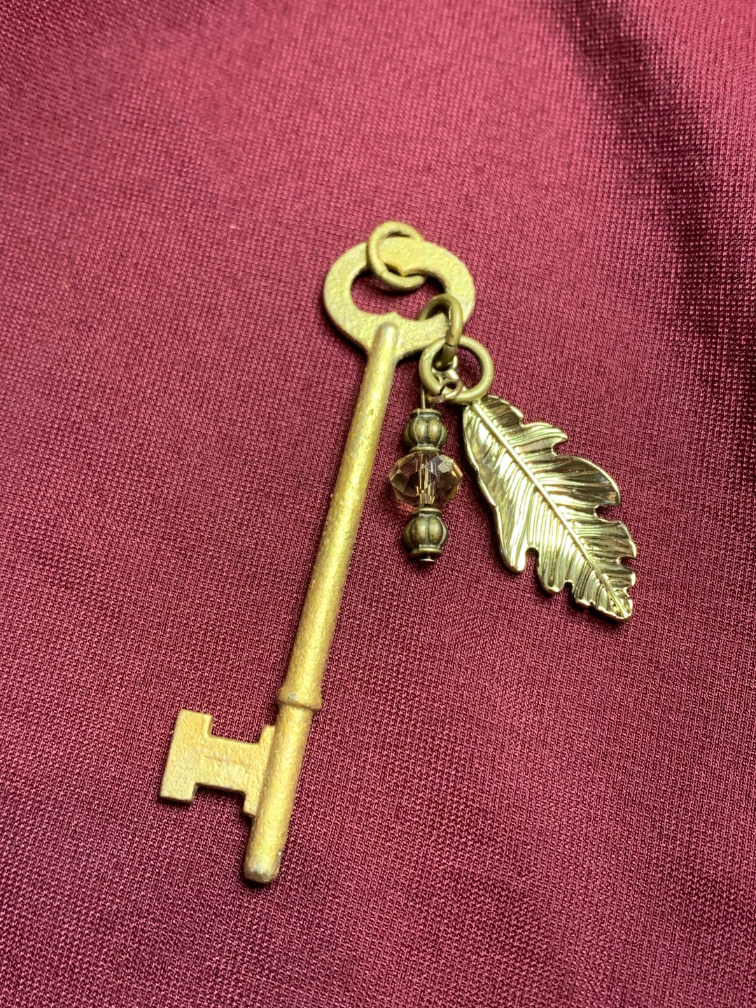 Vintage Key Pendant golden Oak - Etsy
