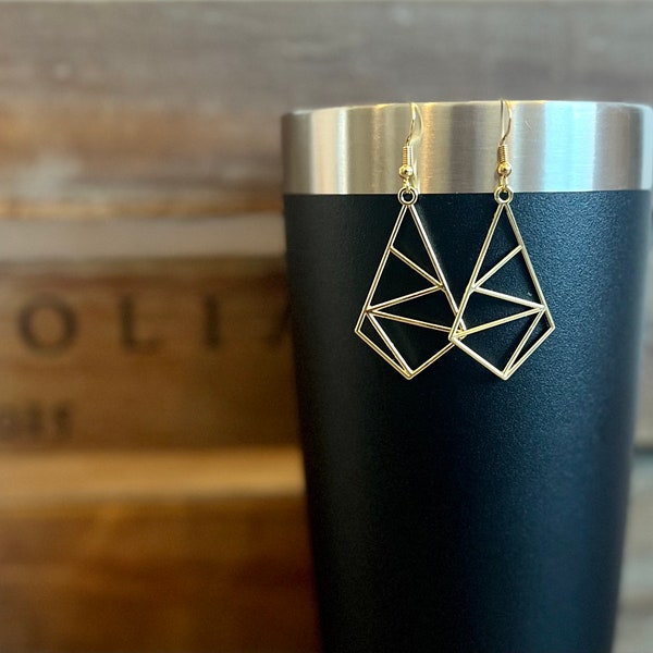 Gold Geometric Earrings - Etsy