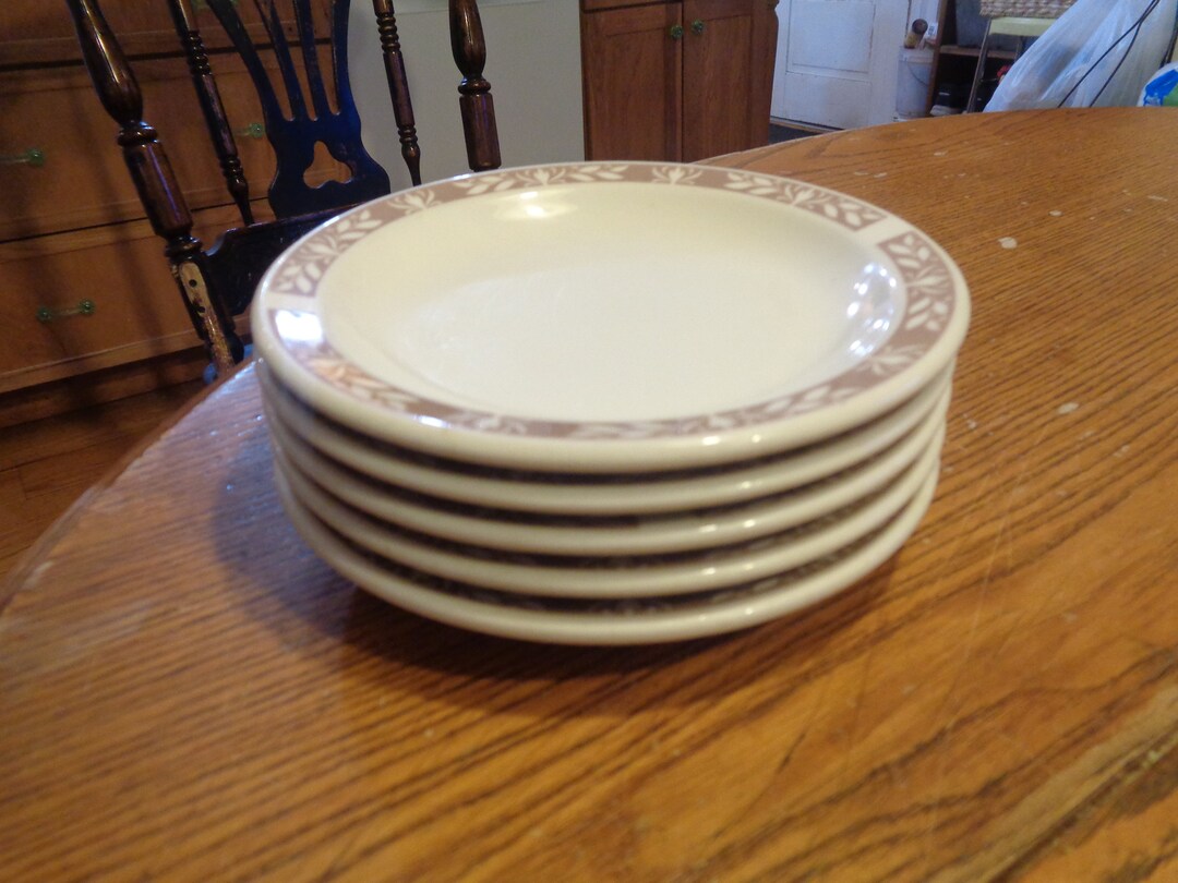 Five 1975 Homer Laughlin Restaurant Ware 6-1/2" Bread Plates. Tan ...