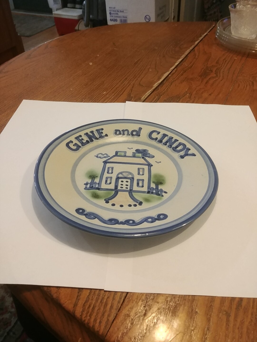 8-1/2" M.A. Hadley Stoneware Plate, "gene and Cindy." Know a Couple ...