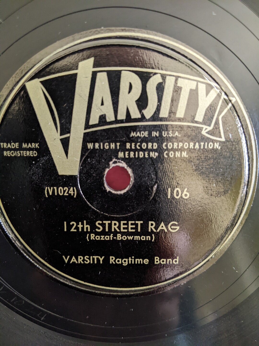 Varsity #106 Shellac 10" Record, 12th Street Rag/confess. Great ...