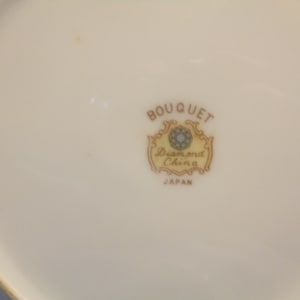 Four 4 Japan-made Diamond China Bouquet Pattern 7-1/2 Coupe Soup Bowls ...