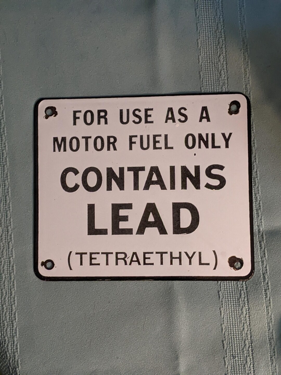 1940-50's Original Porcelain-7 X 6 Metal Gasoline Sign contains Lead ...