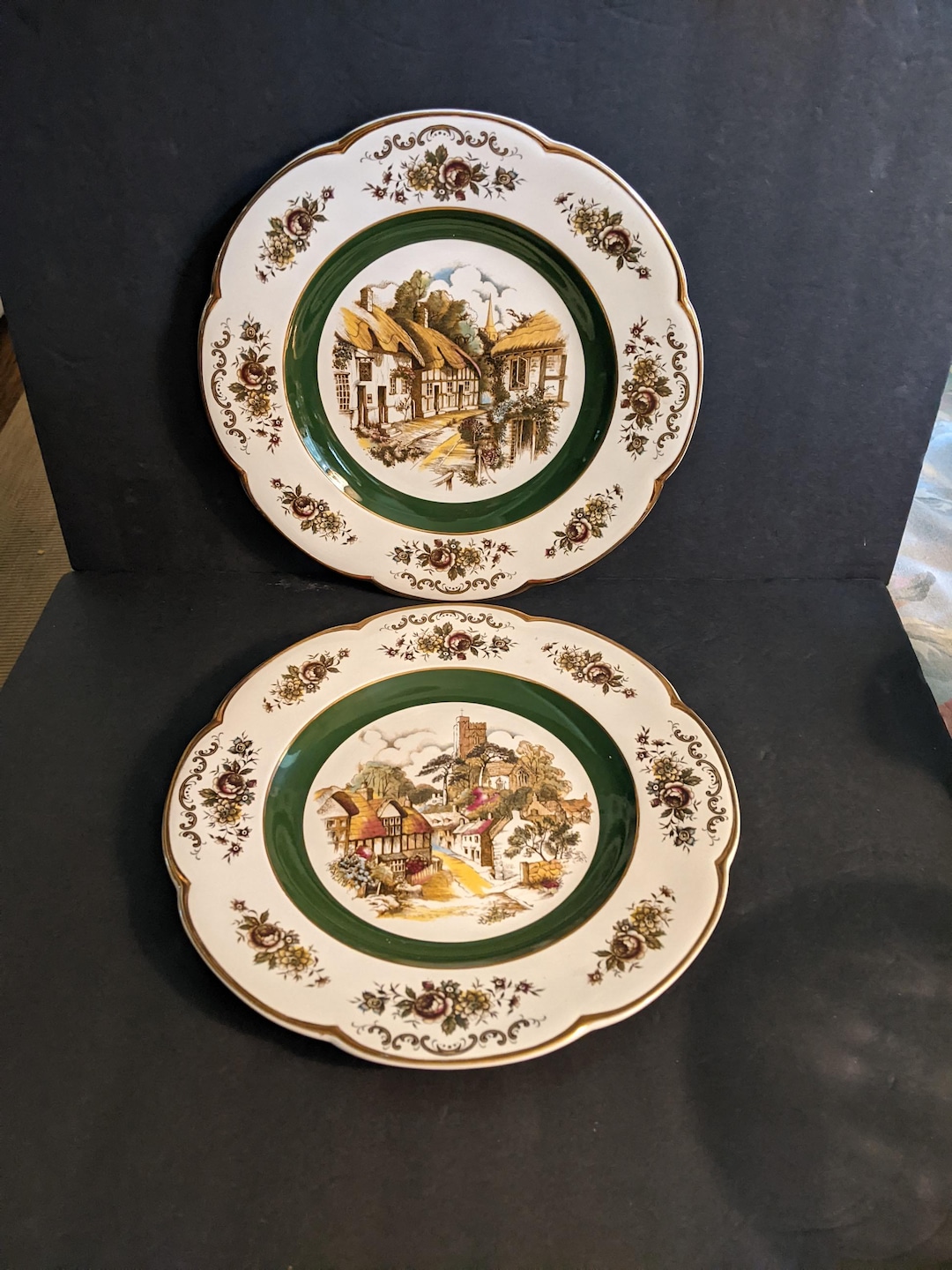 Pair, Ascot (village) 10-5/8" Decorative Wall Service Plates by Wood ...