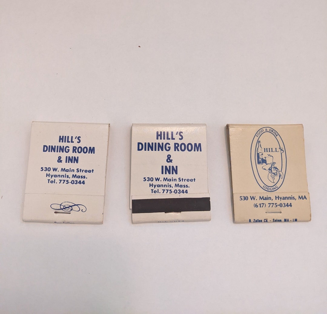 Three Different 1960's-70's UNSTRUCK Matchbooks, Hill's Dining Room ...