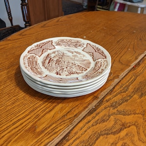 Six Circa 1970's Alfred Meakin Fair Winds Brown 7" Plates, USS ...