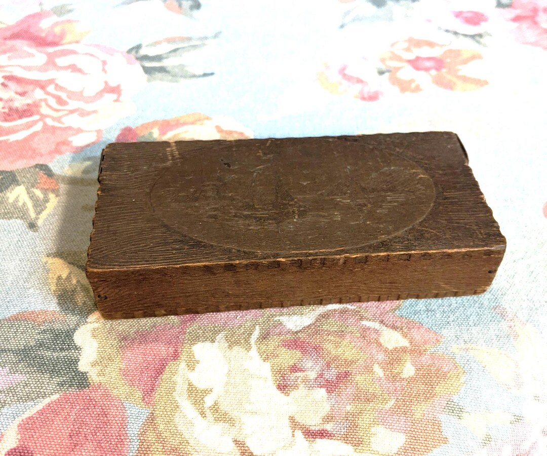 L. F. Grammes Wood Pyrography Wizard 5-1/2" X 2-1/2" X 1-1/8" Trinket ...