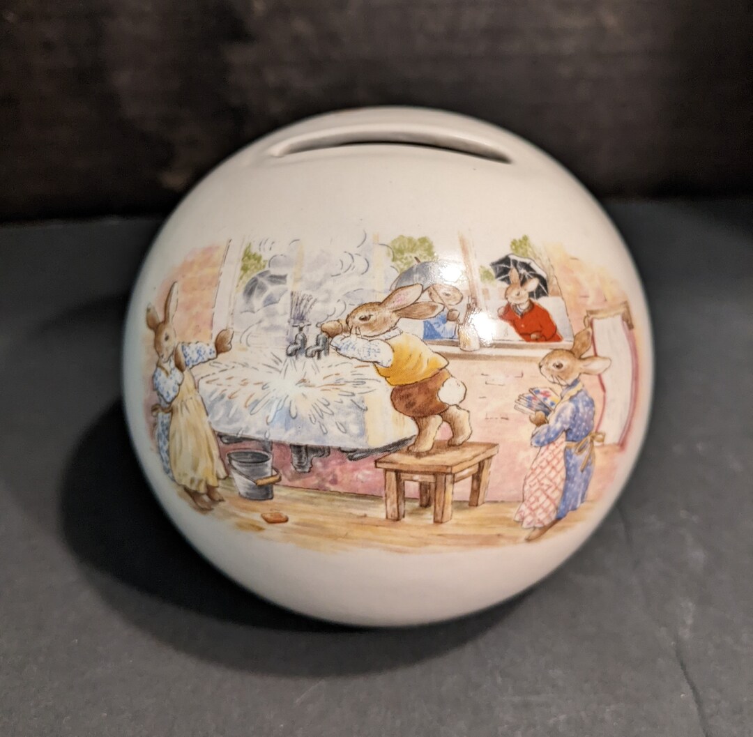 1988 Royal Doulton 3" Round "bunykins" Bank. Exceptional Condition. No Damage or Evidence of ...