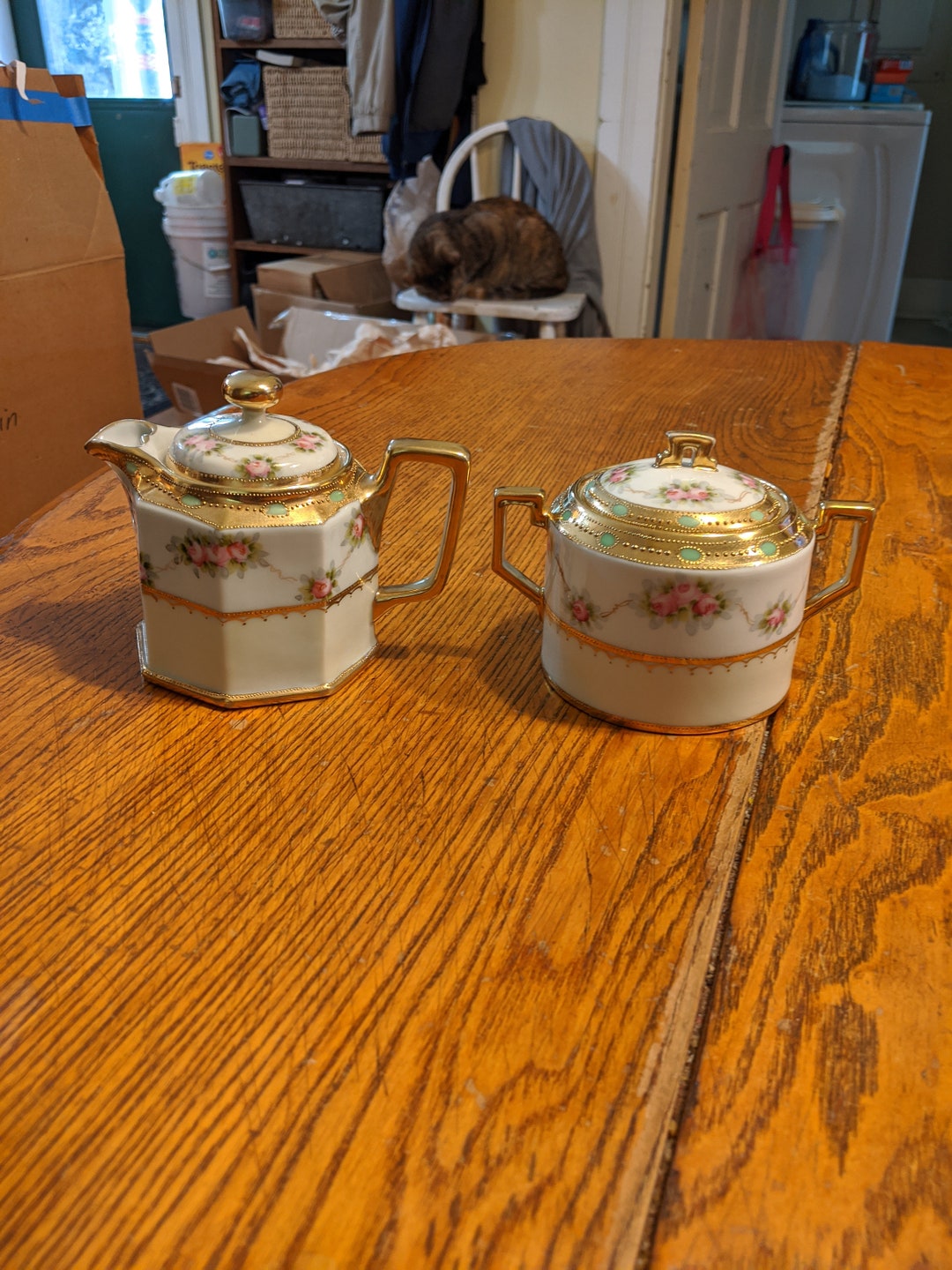 Circa 1911-21 Morimura Bros. Porcelain Covered Creamer and Sugar ...