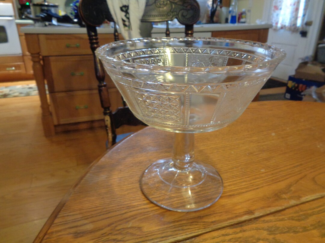 Circa 1875-91 Bryce Bros. Glass 8-1/2" EAPG Paneled Forget-me-not ...