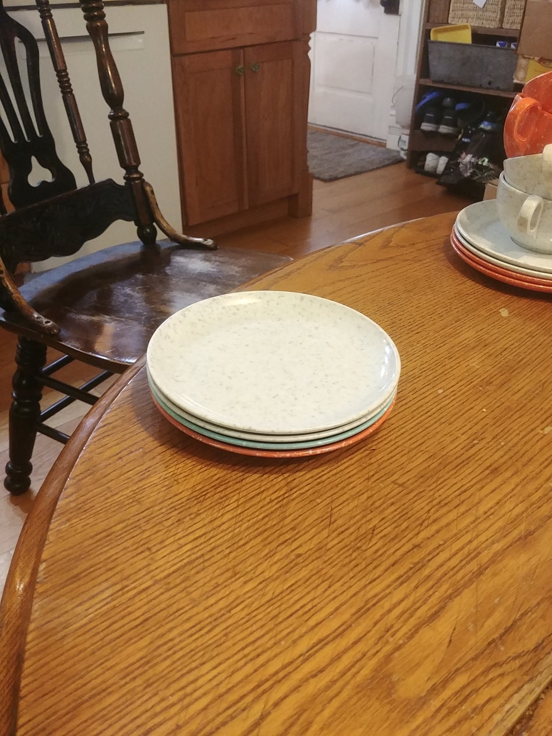 Four Circa 1960's Melamine 5-15/16" Bread Plates, Three Colors With ...