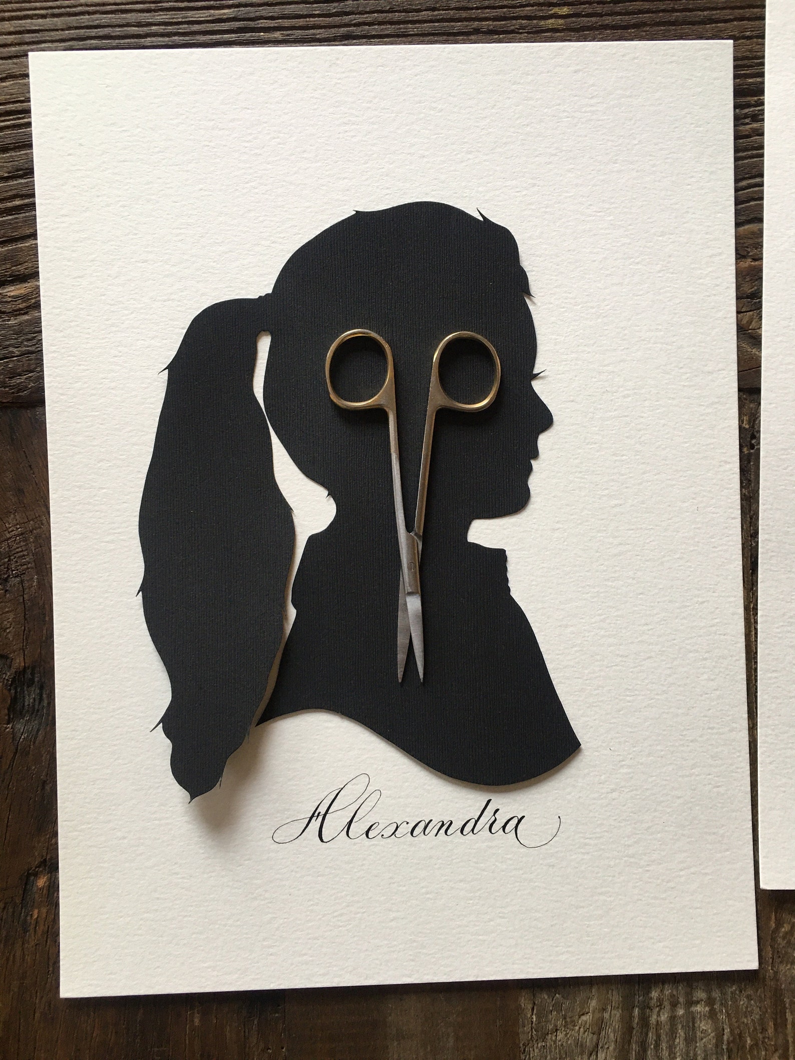 Hand Cut Custom Profile Silhouette Portrait W/ Wreath Option - Etsy