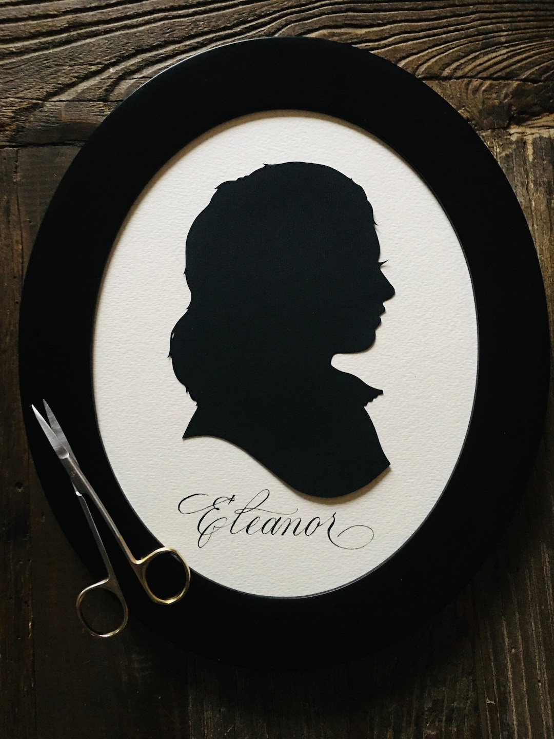 Oval Framed Silhouette Portrait Custom | Personalize Family Portrait ...