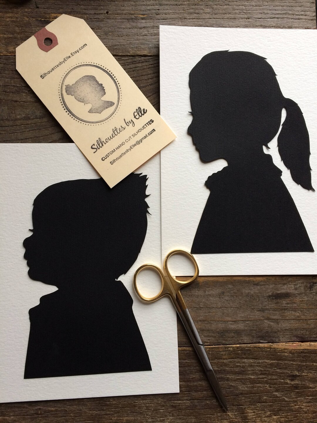 Hand Cut Custom Profile Silhouette Portrait Silhouette Cameo Child ...