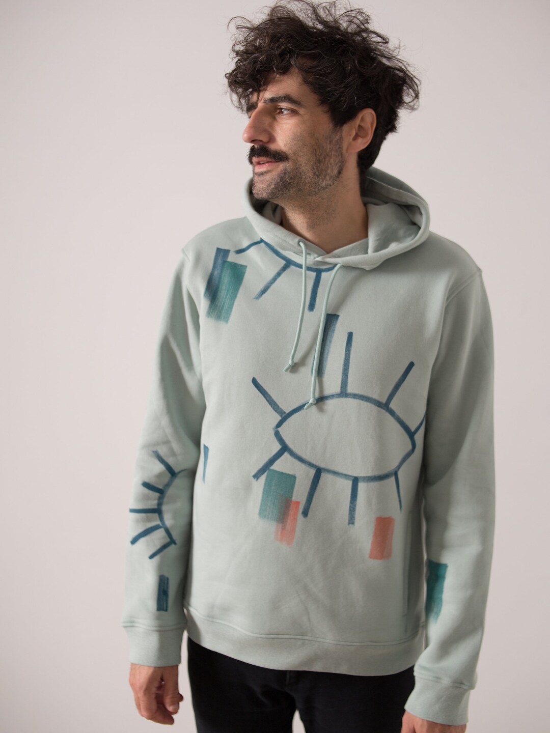 Organic Cotton Sweatshirt, Men Sweatshirt, Hoodies Men, Abstract Print ...