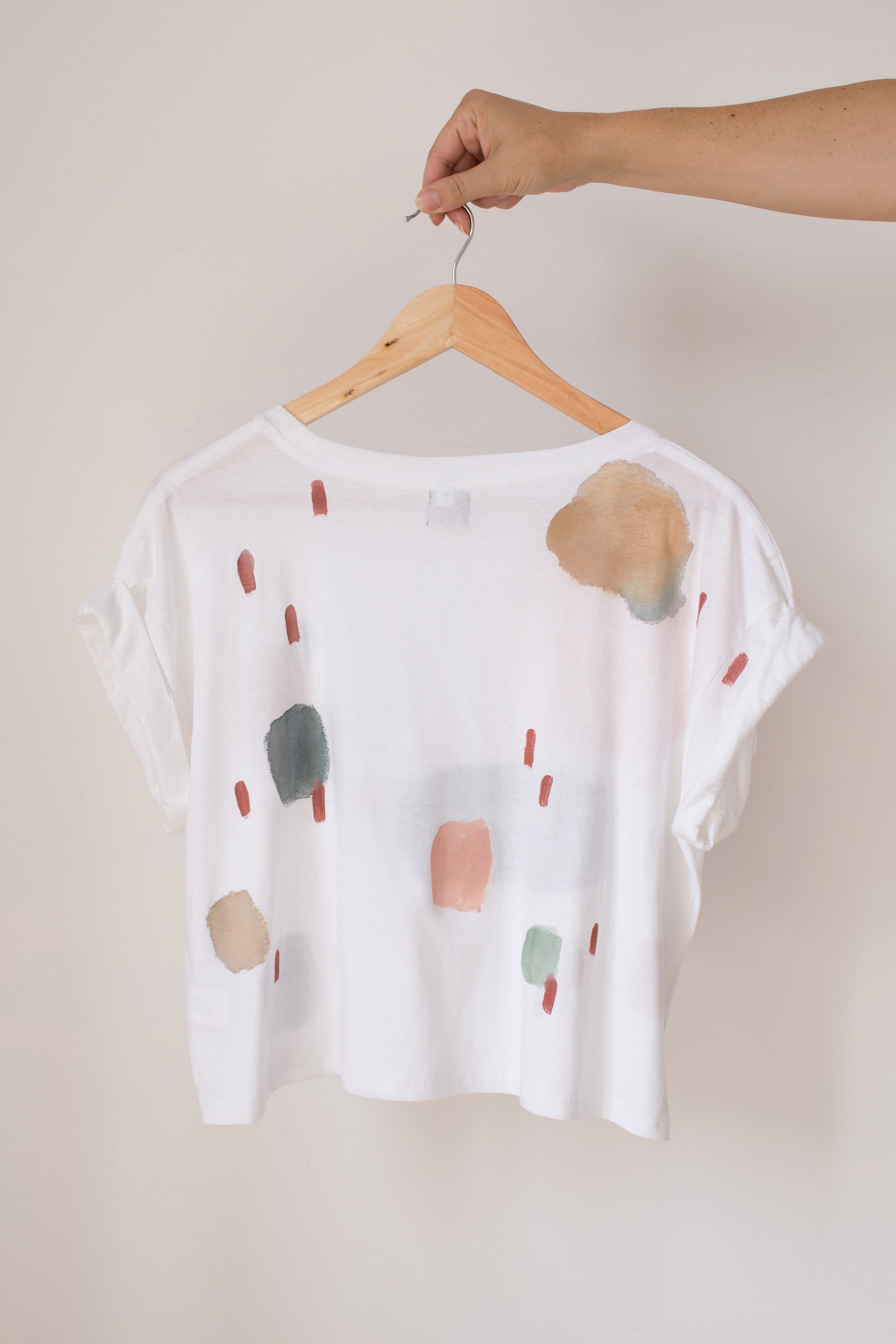 Cropped Illustrated T-shirt, Organic Cotton T-shirt, Earth Tones T ...