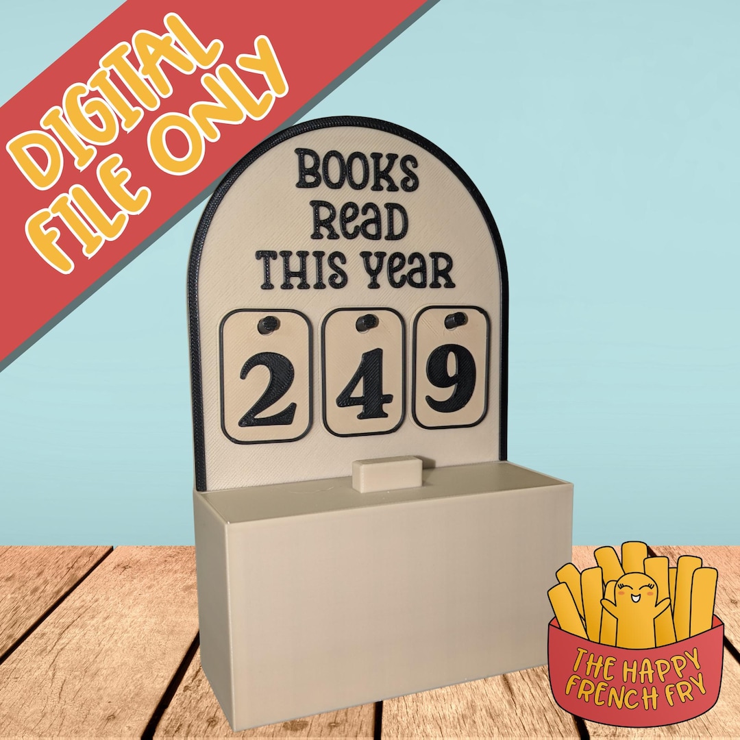 DIGITAL FILE!! Books Read STL File, Book Counter, Book Tracker, Books I Have Read This Year ...