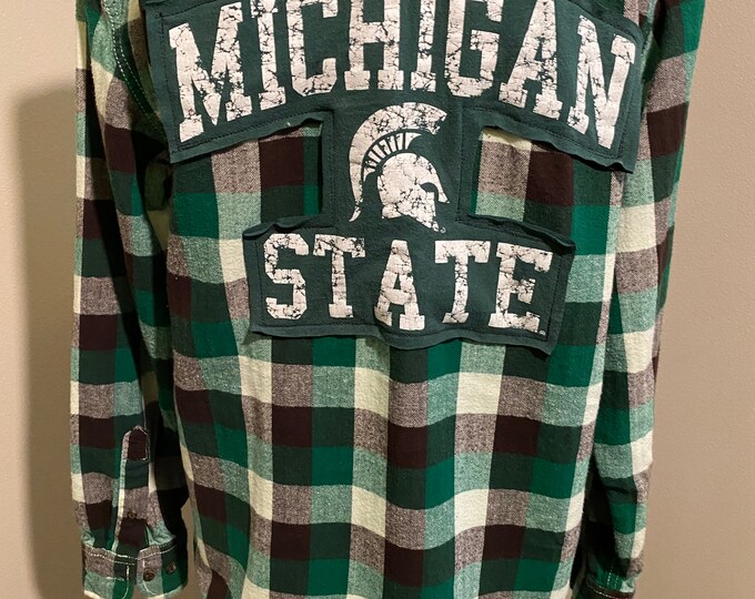 Michigan Upcyled Flannel Size Men’s Small - Etsy