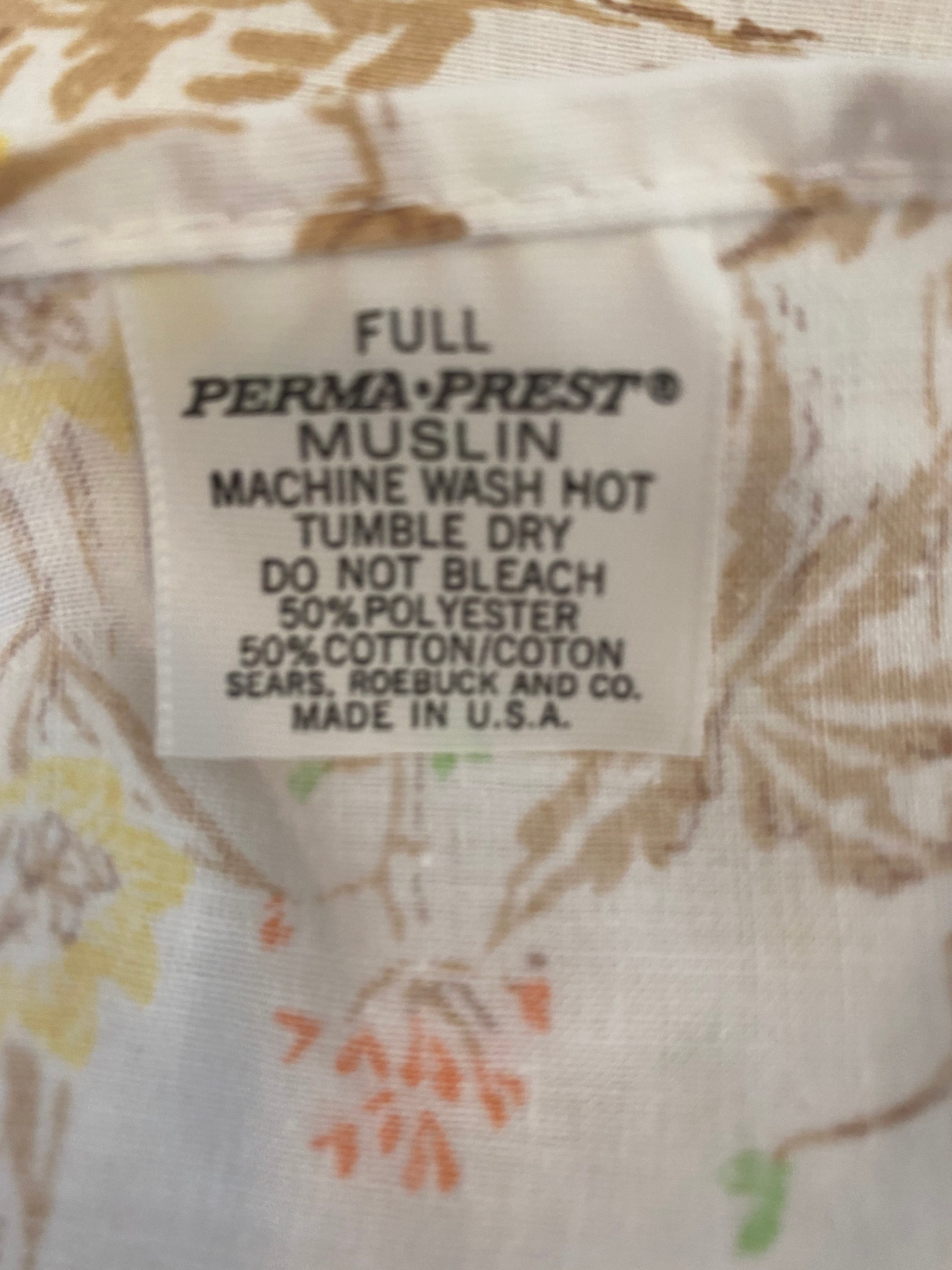 Vintage Perma-prest Full Flat Sheet - Etsy