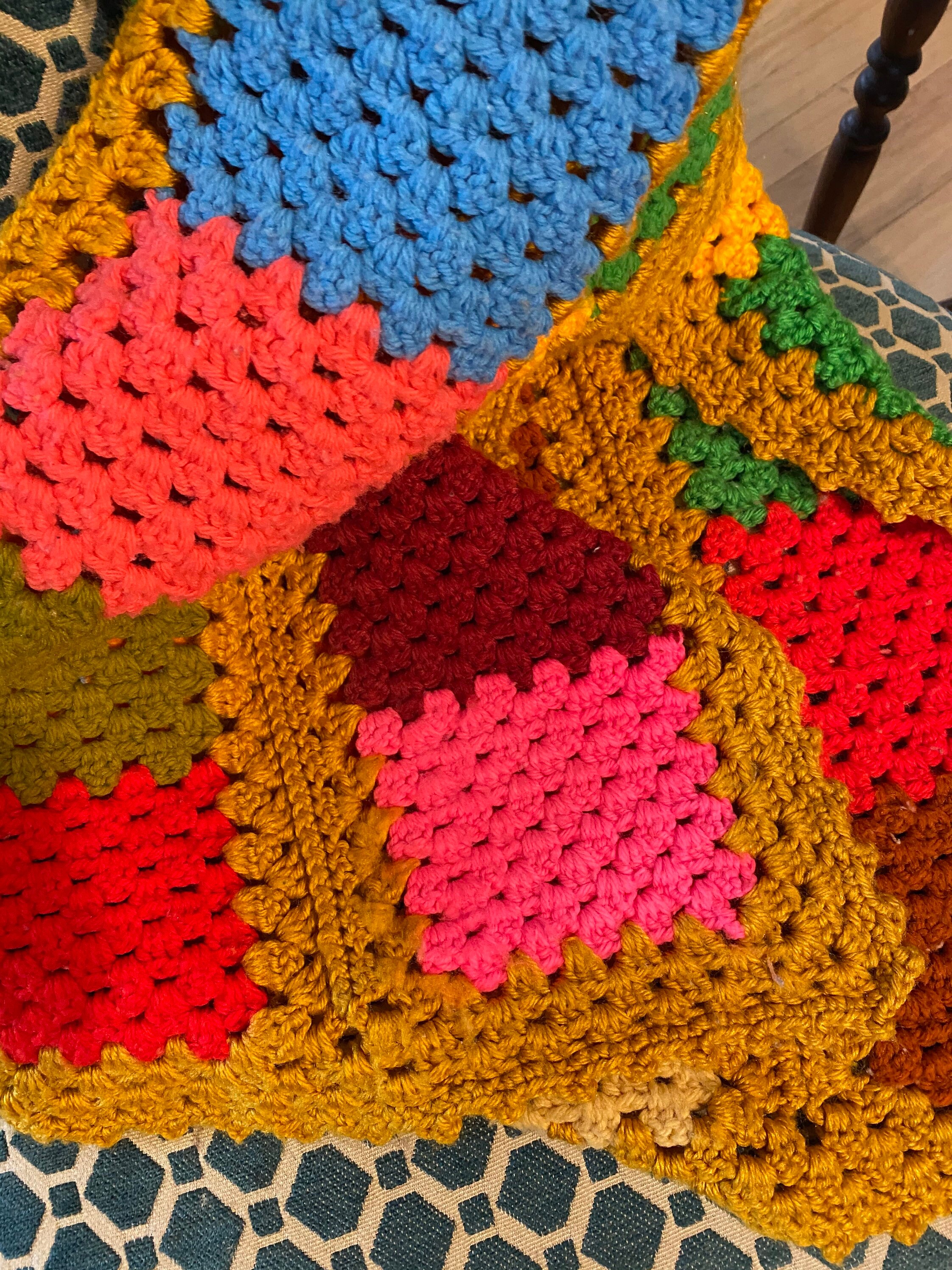 70s Handmade Afghan With Patchwork Pattern - Etsy Singapore