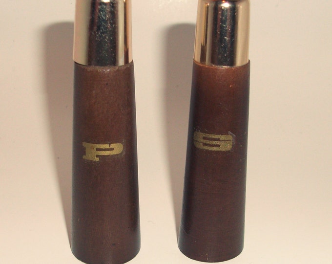 Vintage Mid Century Modern Salt & Pepper Shakers, Wood, Original Box - Etsy