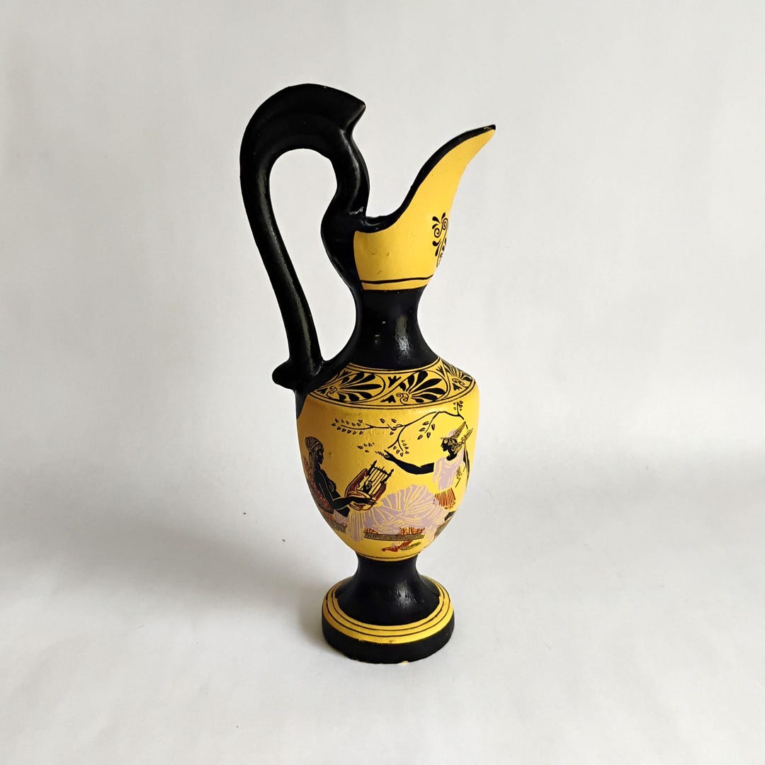 Egyptian Pharaoh Terracotta Art Pottery Decorative Pitcher Hand Painted ...