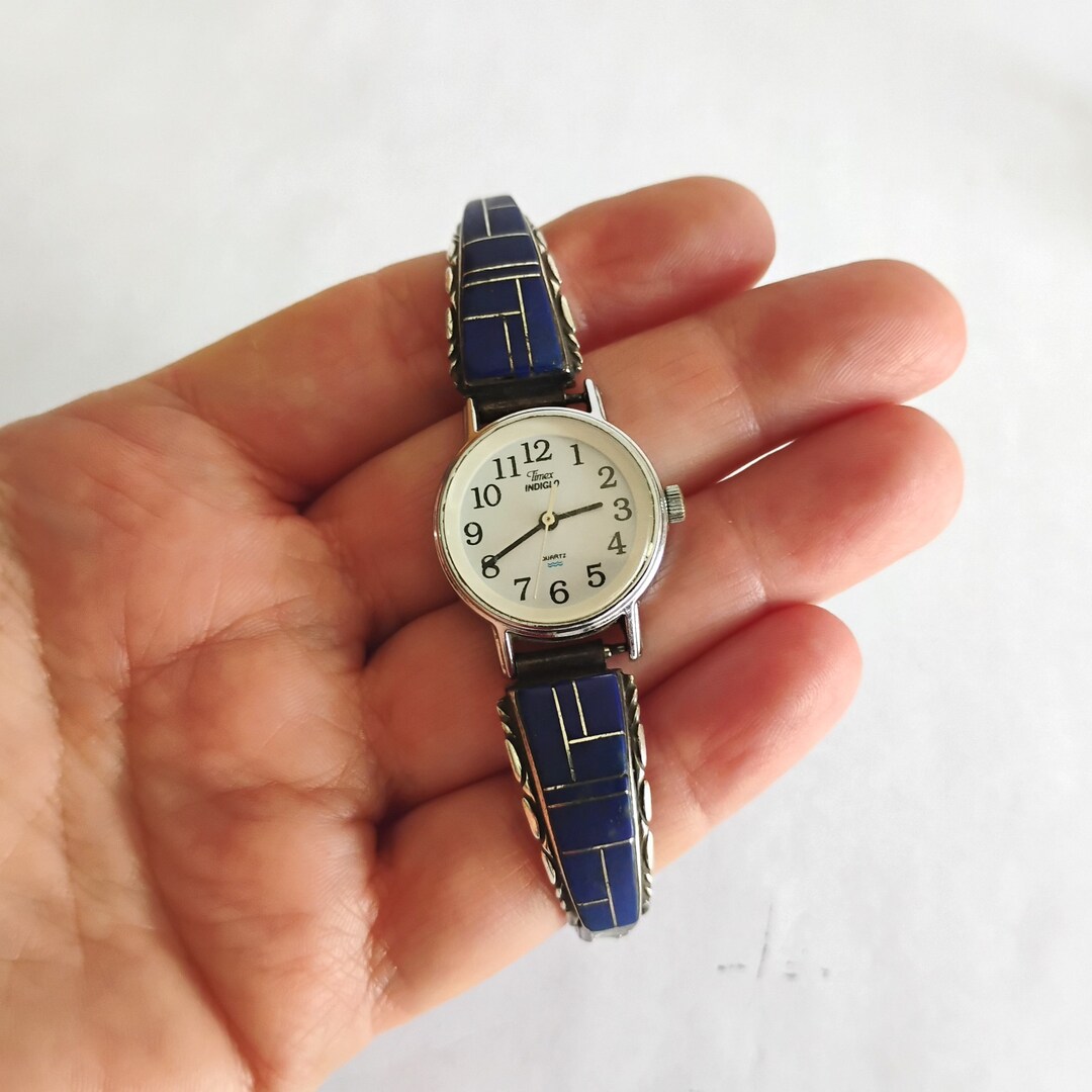 Timex Indiglo 925 Sterling Silver Lapis Lazuli Inlay Quartz Watch for ...