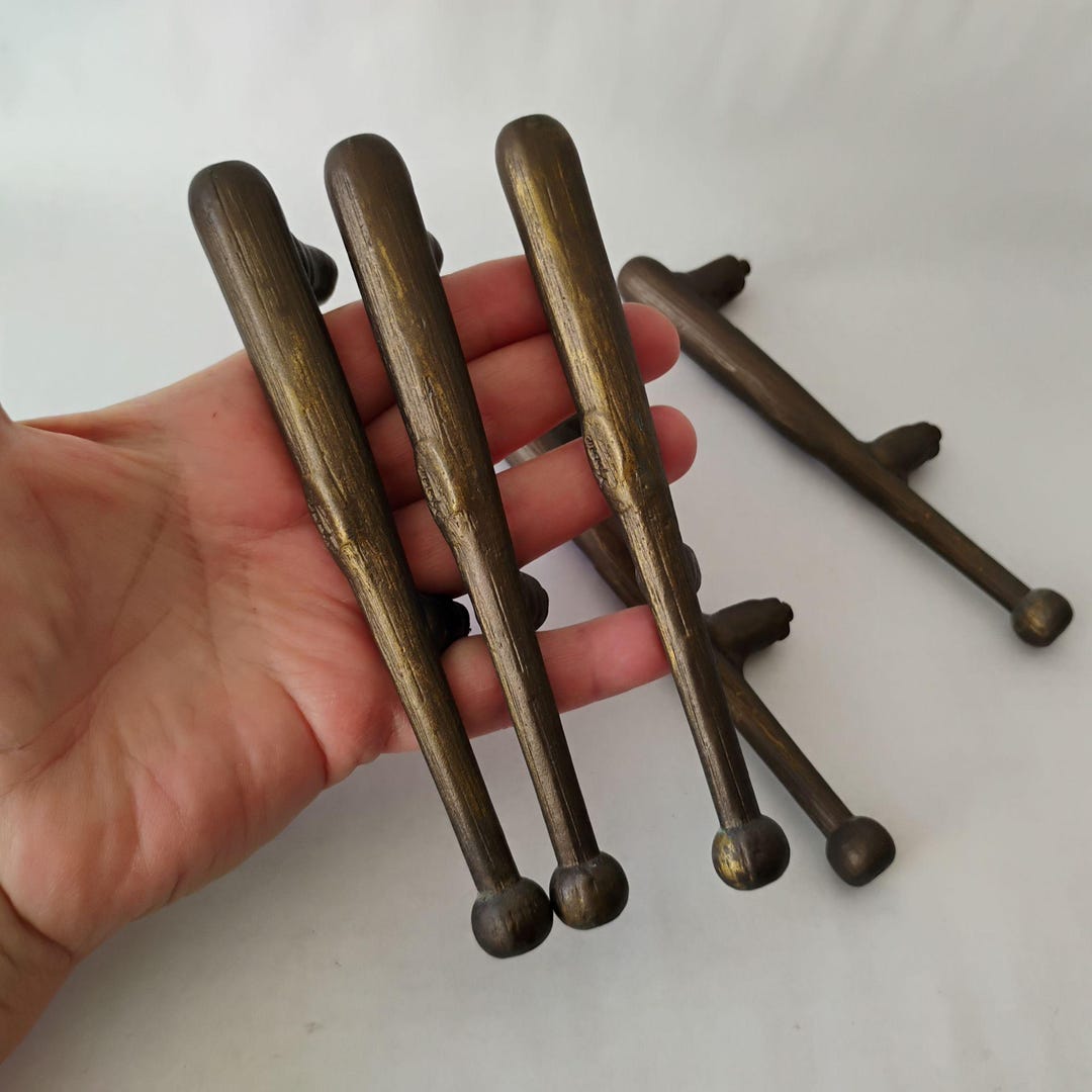 5 Anne at Home Baseball Bat Handles Pulls Solid Pewter Bronze Finish 6 ...