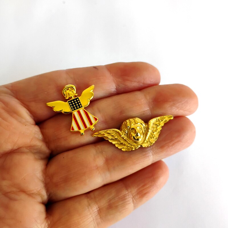 Gold Angel Pin - Etsy