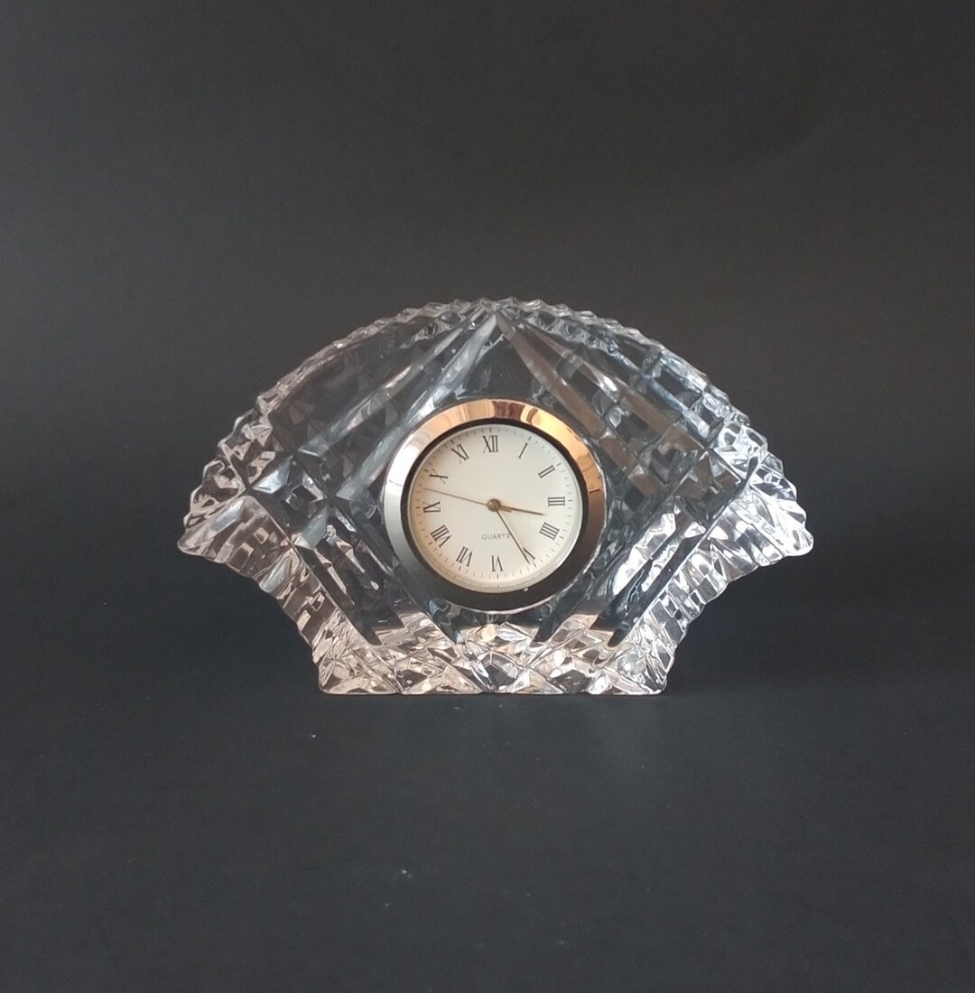 Vintage Crystal Desk Clock With Battery Crystal Desk Clocks, Small ...