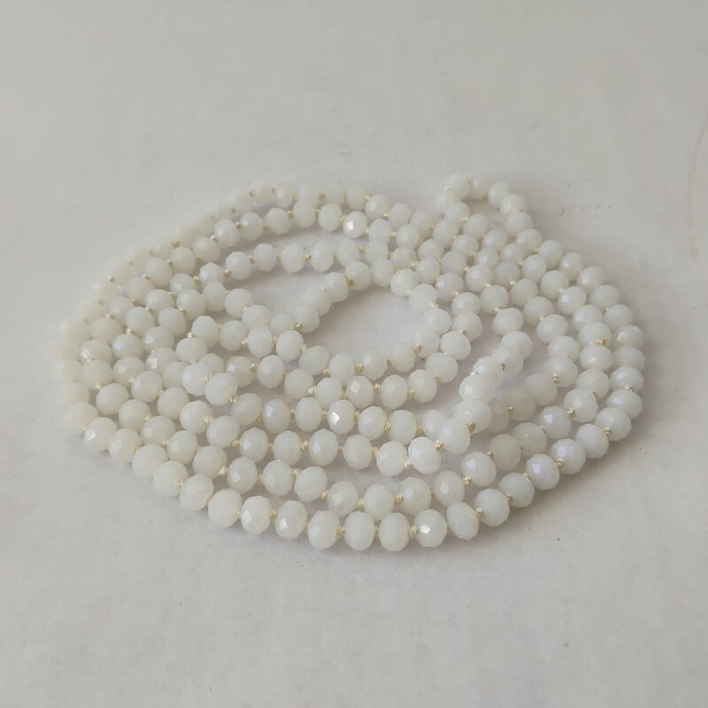 White Bead Necklace - Etsy