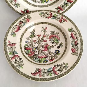 2 Indian Tree Bowls Johnson Bros England Pink Brown Indian Tree Ceramic ...