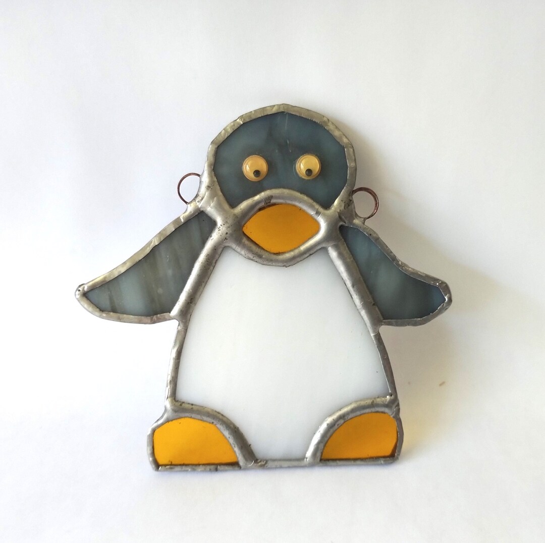 Stained Glass Penguin Suncatcher Art Glass Penguin - Etsy
