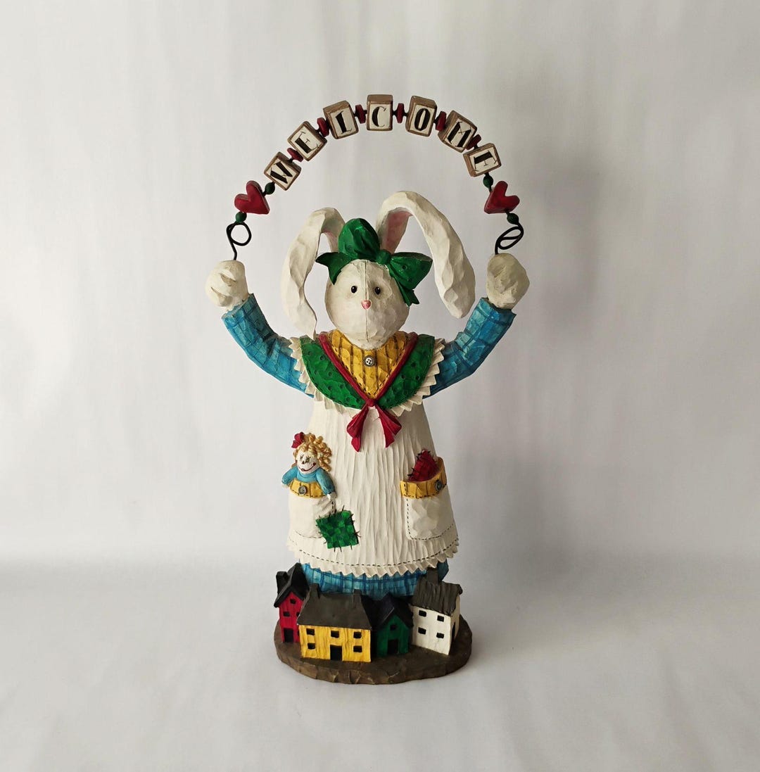 San Francisco Music Box Company Welcome Sign Bunny Rabbit Music Box ...