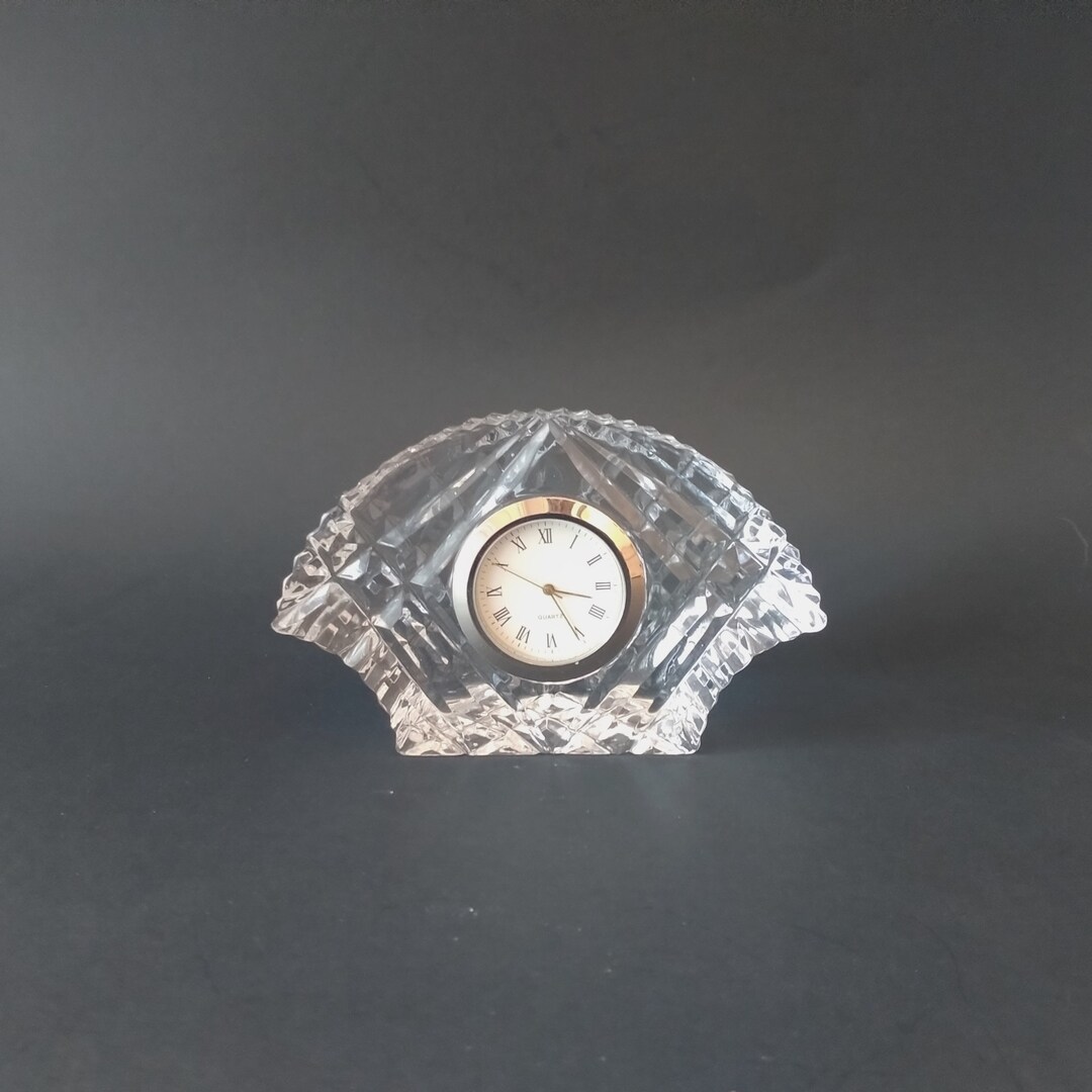 Vintage Crystal Desk Clock With Battery Crystal Desk Clocks, Small ...
