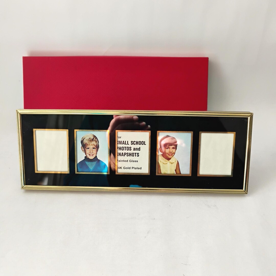NOS 1960s Burnes of Boston Reverse Painted Mini Photo Frame, Table or ...