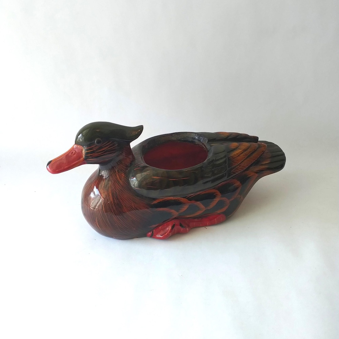 Ceramic Oriental Duck Planter Hand Painted by Holland Floral Planters ...