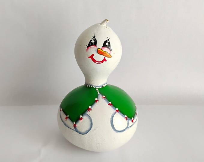 Vintage Christmas Snowman Gourd Art 1997 Christmas Holiday Decoration ...