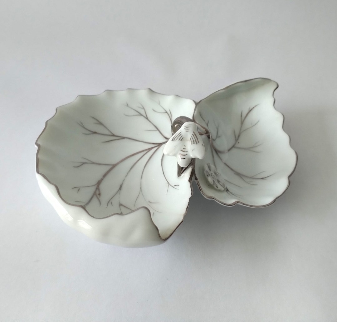 Antique White Silver Flying Bug Porcelain Trinket Dish With Bug Handle ...