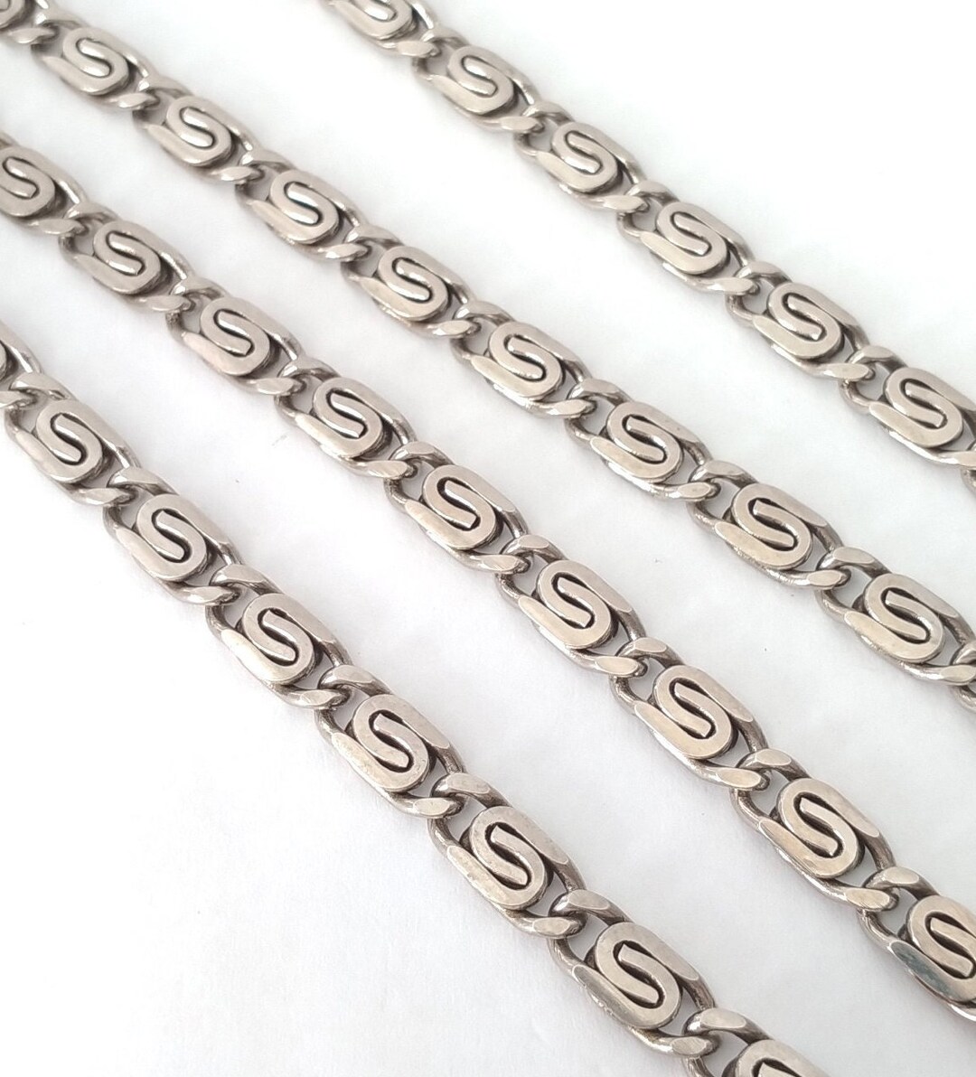 Vintage Stainless Steel Celtic Scroll Chain Link Necklace 30 Inch, 6 ...