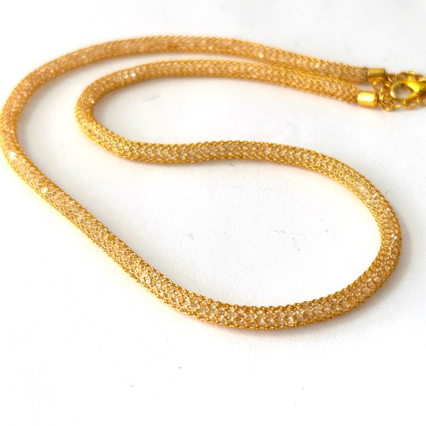 Crystal Filled Mesh Necklace - Etsy