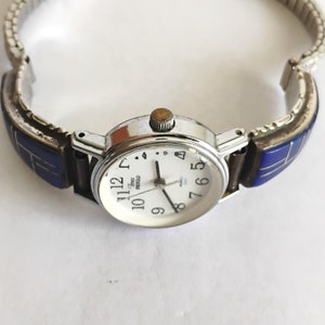 Timex Indiglo 925 Sterling Silver Lapis Lazuli Inlay Quartz Watch for ...