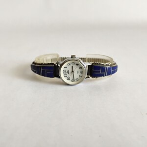 Timex Indiglo 925 Sterling Silver Lapis Lazuli Inlay Quartz Watch for ...