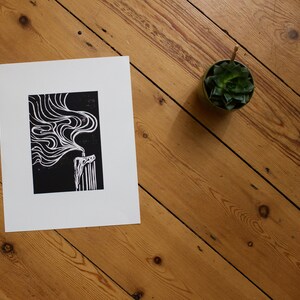 Smoking Candle Lino Print - Etsy