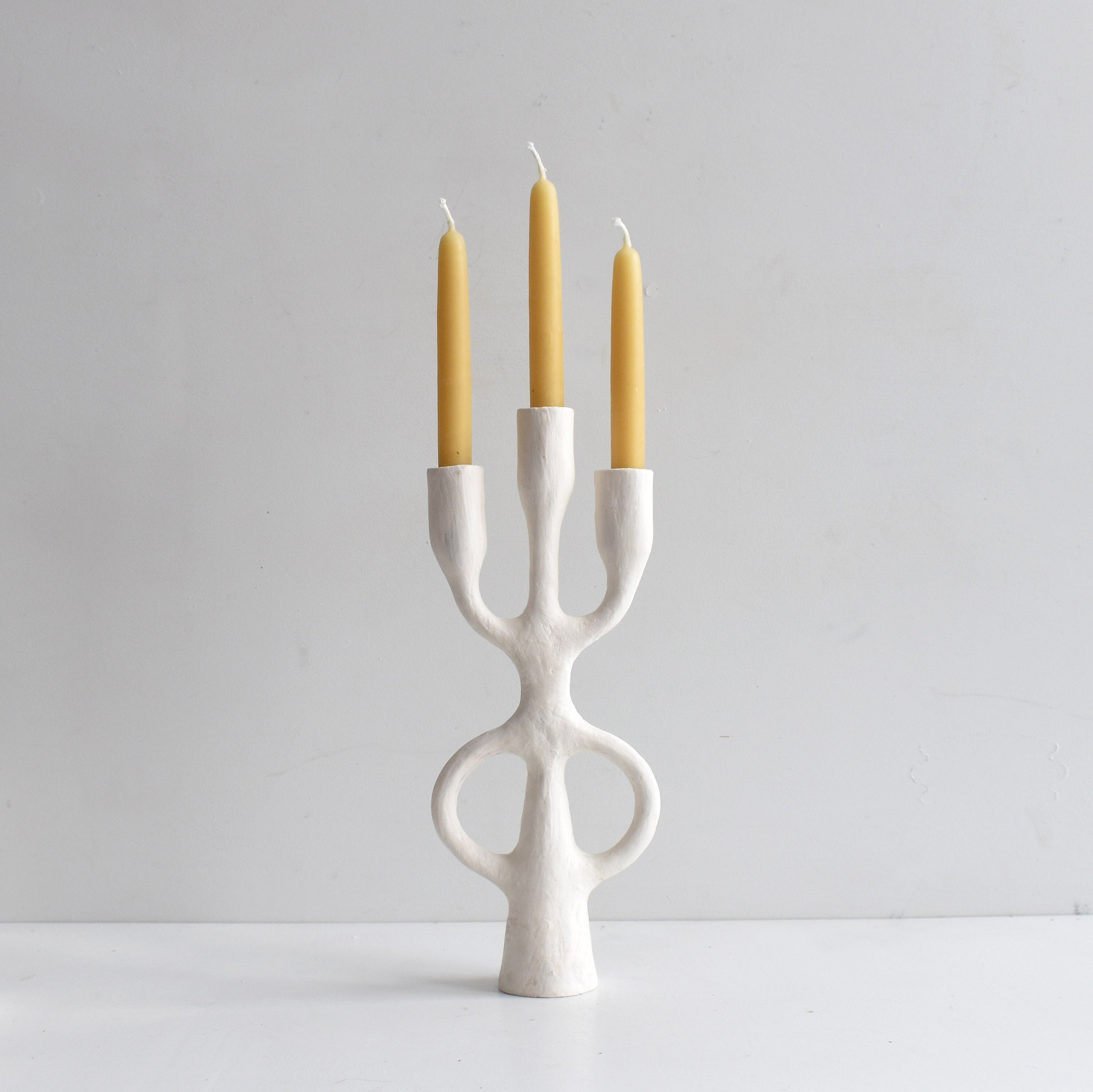 White Candle Holder for 3 Candles II - Etsy